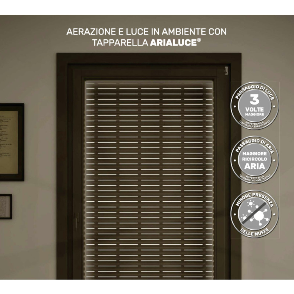AriaLuce 50 Pinto Shutter in Medium Density Insulated Aluminum