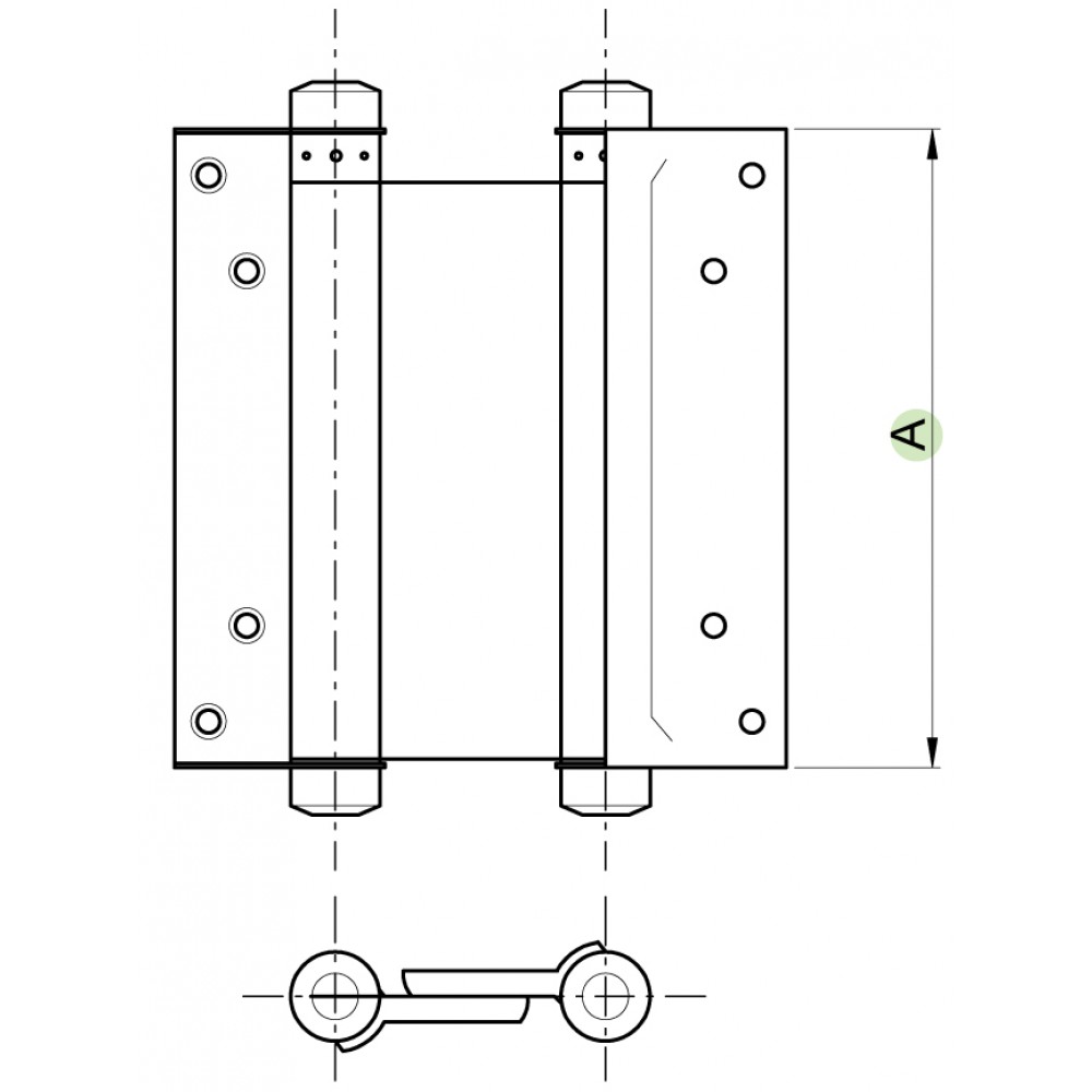 Double Action Hinges for Wooden Frames - Bommer IBFM
