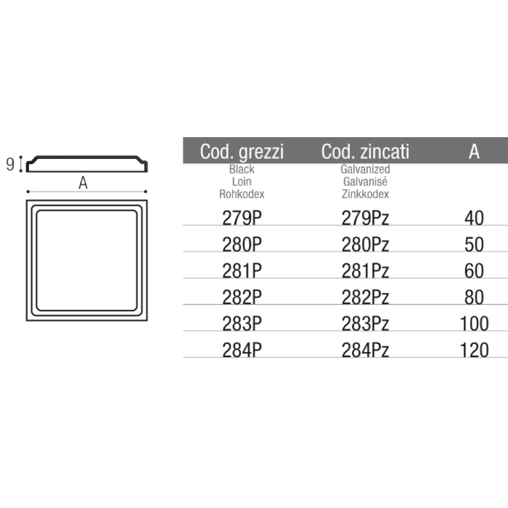 Square Flat Caps With Flange for Gates - Column Covers