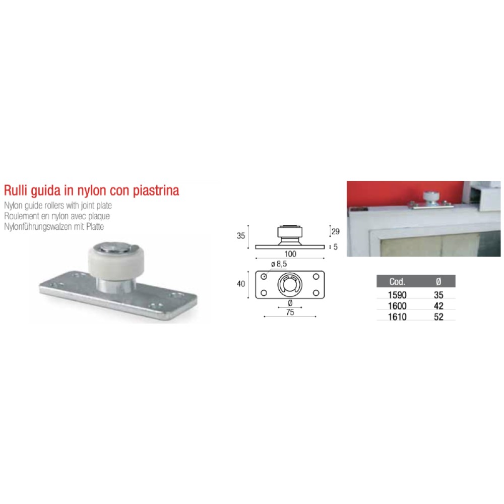 Nylon Guide Rollers with Joint Plate - Best Prices