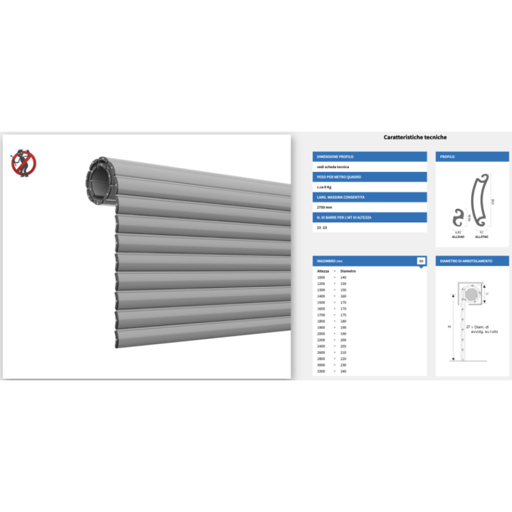 Anti-intrusion Roller Shutter ANTISOLL PINTO