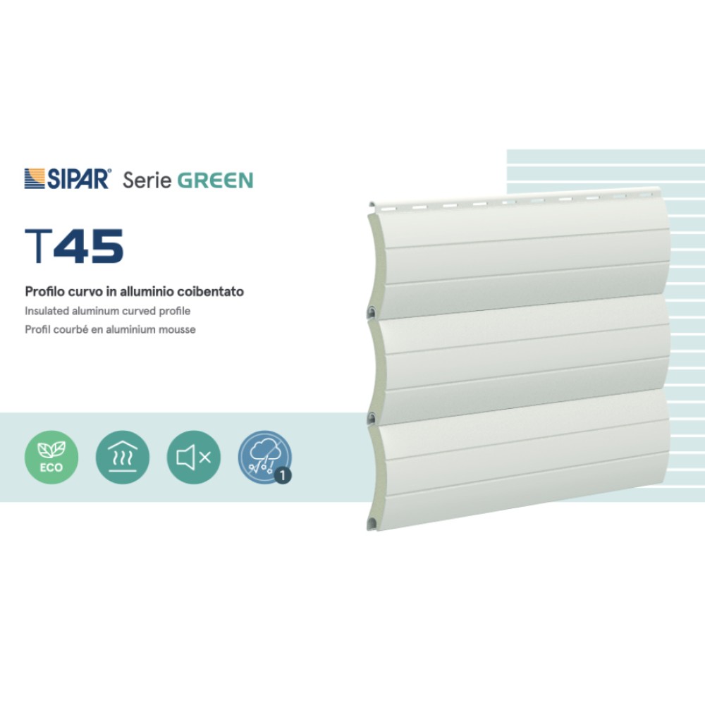 Sipar T45 Roller Shutter - Curved Profile Insulated Aluminium