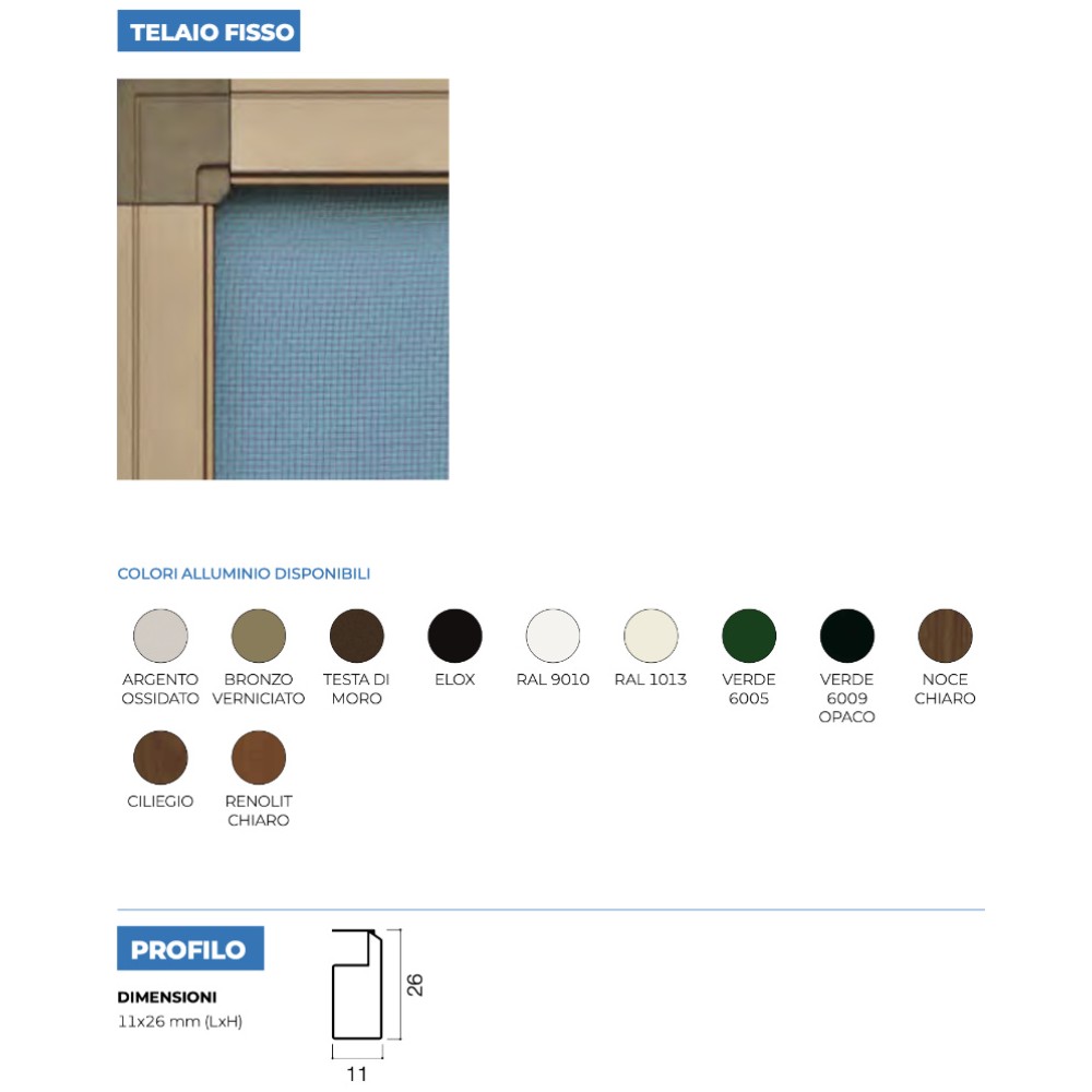 Fixed Frame Mosquito Net with Aluminum Mesh