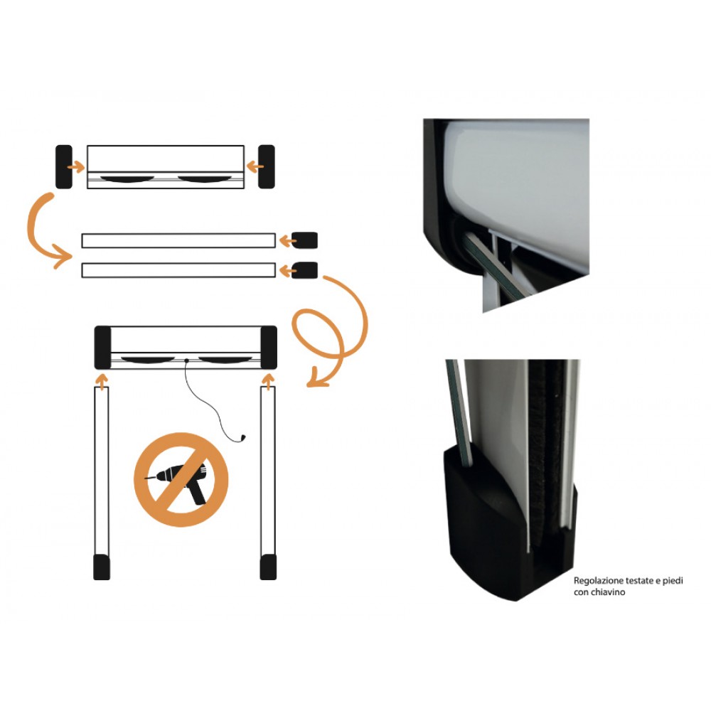 Screwless mosquito net with self-locking brush